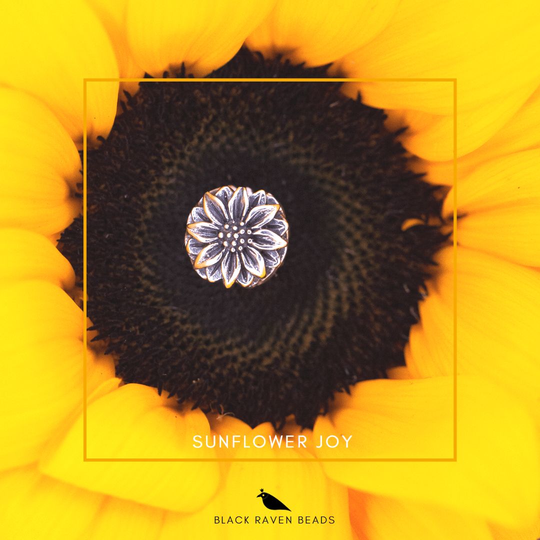 Sunflower Joy | Charm Bead for Bracelets | Black Raven Beads